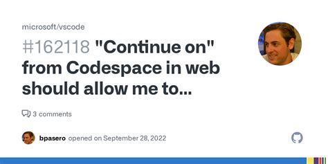continue on from codespace in web should allow me to continue locally