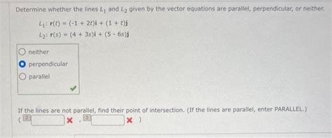 solved determine whether the lines l1 and l2 given by the