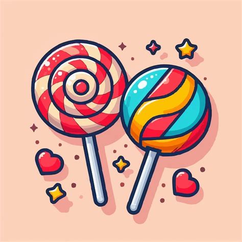 Premium Vector A Drawing Of A Colorful Lollipop With The Words Love