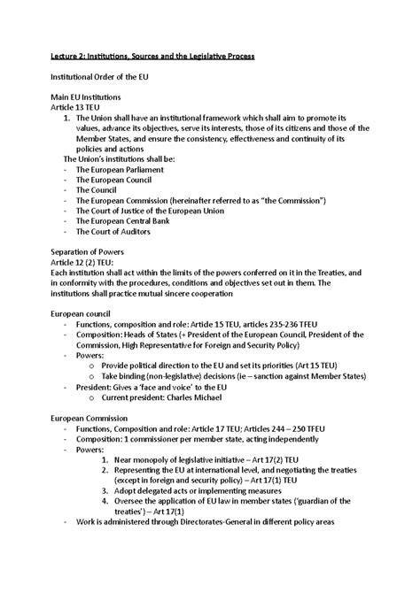 Lecture 2 Institutions Sources And The Legislative Process Lecture 2 Insituions Sources