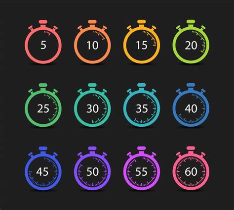 Premium Vector Set Of Timers And Stopwatchs 510152025303540