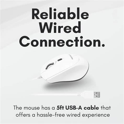 Macally Wired Mac Mouse Smooth And Quiet Comfortable Usb Corded Mouse