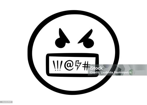 Swearing Icon Censored Symbol Substituting Rude And Expletive Words In Hand Drawn Style Vector