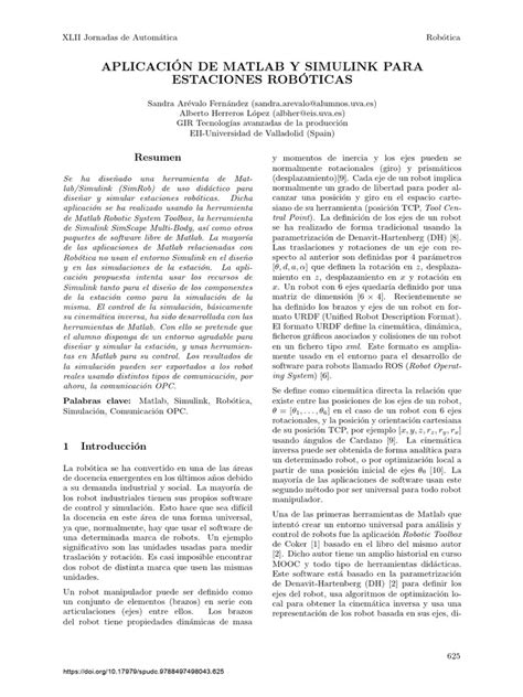 2021 Sandra Arevalo Fernandez Aplicaciones De Matlab Y Simulink Para Estaciones Roboticas Pdf