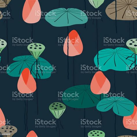 Seamless Background Lotus In Pond Stock Illustration Download Image