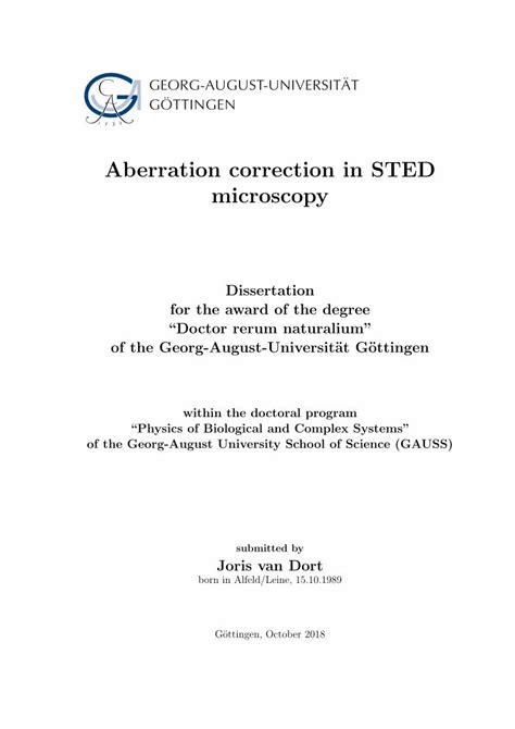 Pdf Aberration Correction In Sted Microscopy Dokumentips