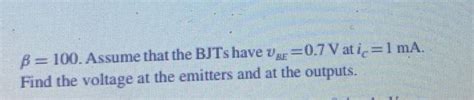 Solved Section The BJT Differential Pair For The Chegg Com