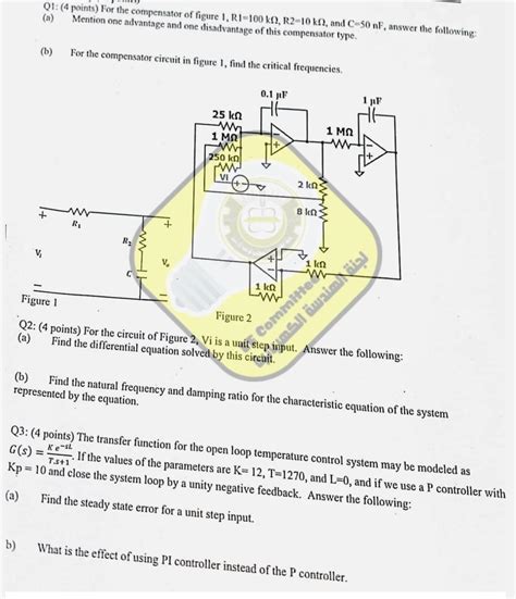 Solved Q Points For The Compensator Of Figure Chegg