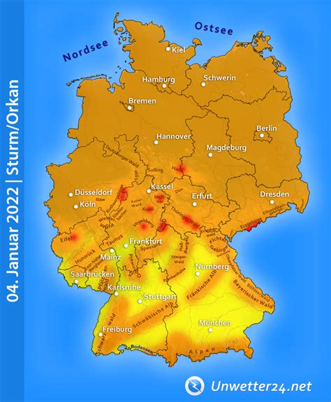 Sturm "Axel "am Mittwoch über Deutschland - Unwetter24.net