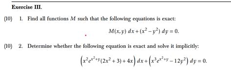solved exercise iii 10 1 ﻿find all functions m ﻿such that