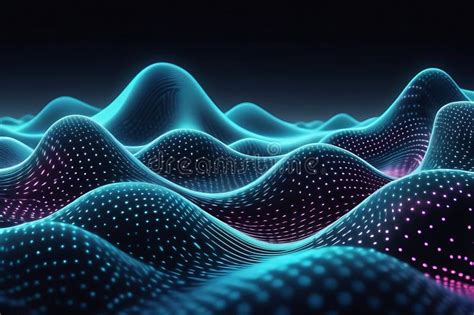 3d abstract waves big data visualization pulsating and floating waves technology background