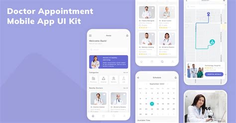 Doctor Appointment Mobile App Ui Kit Ux And Ui Kits Ft Find And Dentist Envato Elements