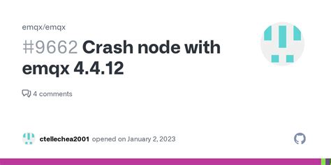 Crash Node With Emqx 4412 · Issue 9662 · Emqxemqx · Github