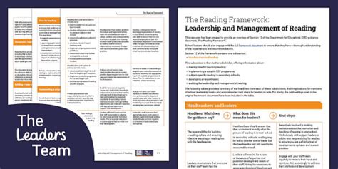The Reading Framework Leadership And Management Of Reading