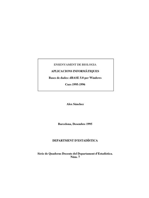 Curso De Dbase5 Para Windows 1995 Pdf