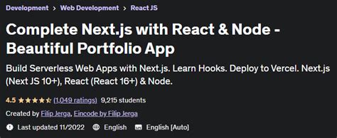 使用 React 和 Node 完成 Next js Beautiful Portfolio App Complete Next js with React Node