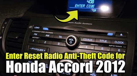Honda Accord Enter Code Radio