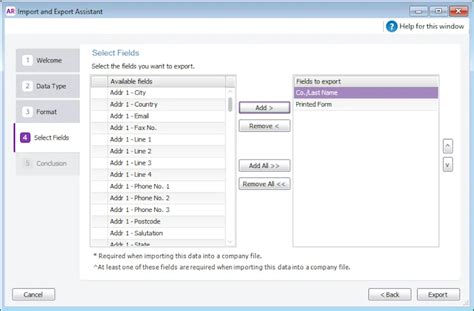 Exporting Customer Or Supplier Details