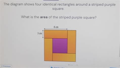 solved the diagram shows four identical rectangles around a striped