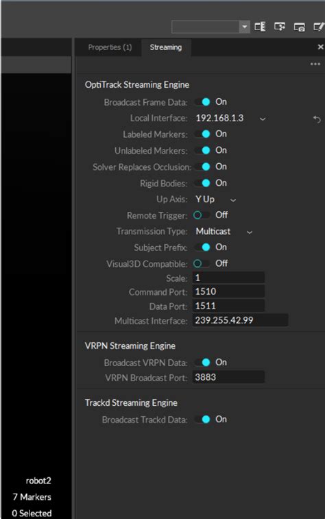 Optitrack Data Streaming Lemur