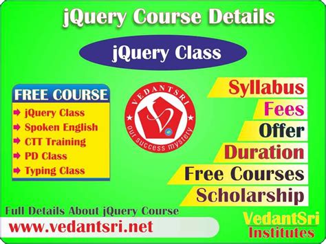 Jquery Course Details Fees Duration Scope Syllabus Admission