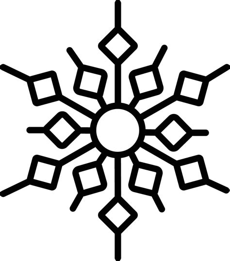 Snowflake Outline Illustration Vector Art At Vecteezy