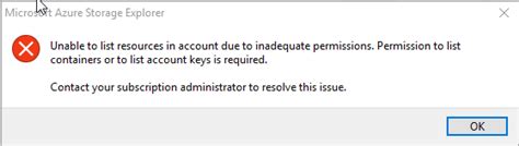 Azure Storage Explorer Unable To List Resources Stack Overflow