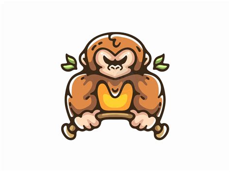 Monkey Smoking Geometric Logo Branition