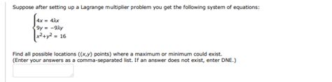 [solved] suppose after setting up a lagrange multiplier p