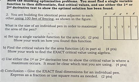 Solved Solve the following optimization problems. You must | Chegg.com