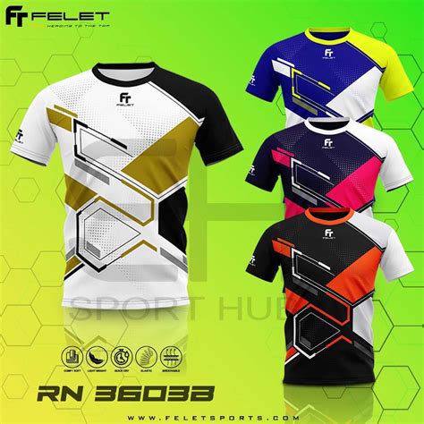 Sporthub Felet Rn 3603 Badminton Shirt Jersey Microfiber Baju Badminton T Shirt Short Sleeve