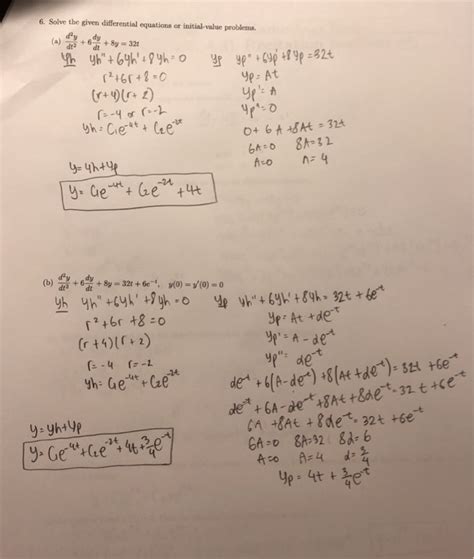 Solved Solve The Given Differential Equations Or Chegg