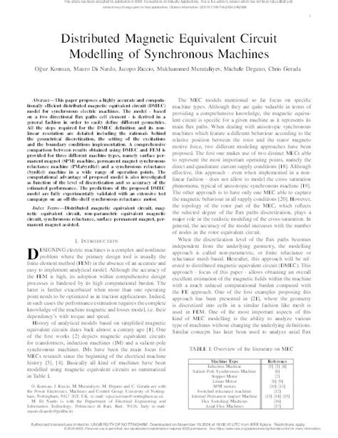 distributed magnetic equivalent circuit modelling of synchronous machines