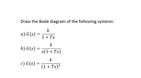 Solved Draw The Bode Diagram Of The Following Systems A Chegg