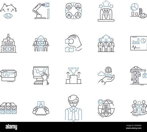 Production Business Outline Icons Collection Manufacturing Processing Manufacture Production