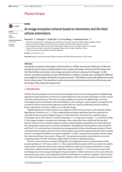 An Image Encryption Scheme Based On Elementary And Life Liked Cellular