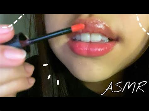 ASMR Applying Lip Gloss: Mouth Sounds and Tapping (No Talking) - YouTube