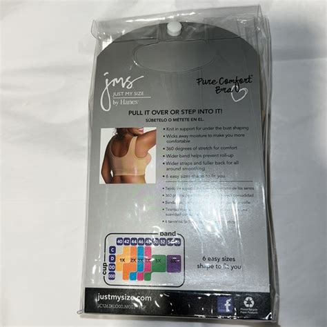 Just My Size Intimates And Sleepwear Jms Pure Comfort Seamless Bra 2x