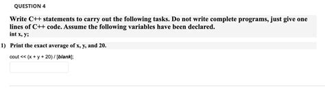 Solved QUESTION Write C Statements To Carry Out The Chegg