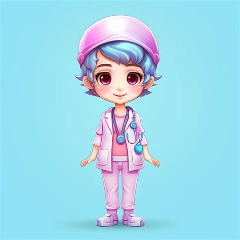 Premium Photo Cute Lab Technician Character Illustration Colorful