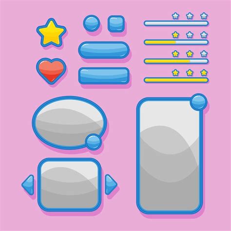 Premium Vector Blue Ui Elements For Game And App Design Windows
