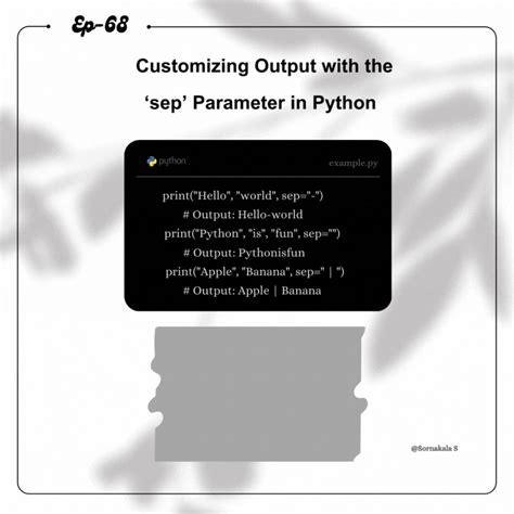 How To Customize Output With Sep Parameter Sornakala S Posted On The