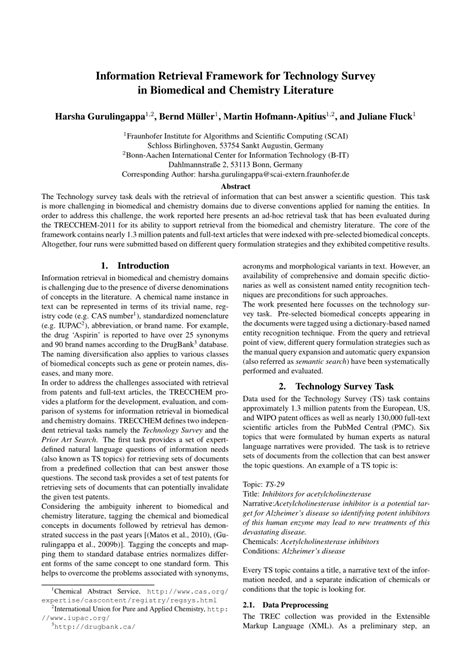 Pdf Information Retrieval Framework For Technology Survey In