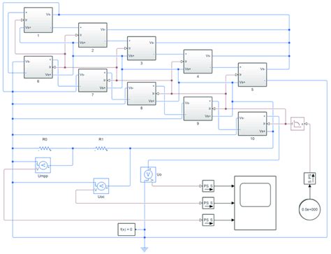 circuit of the proposed method in matlab simulink all ten blocks are