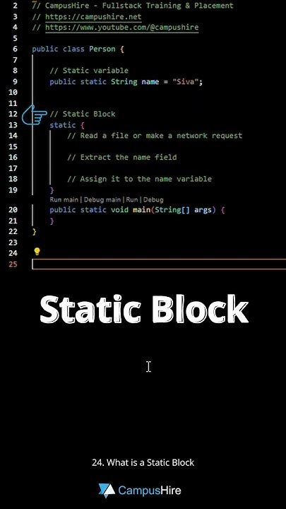Java Iq 24 What Is A Static Block Javafullstackdevelopercourse
