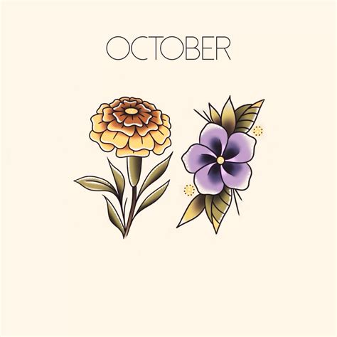 Best 13 September Aster And Morning Glory Birth Month Flower Tattoo