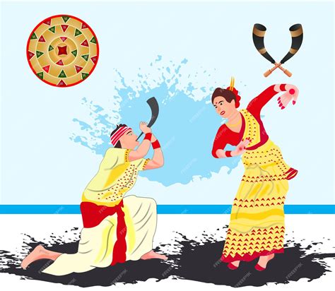 Premium Vector Assamese Bihu Dance