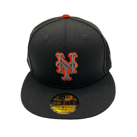 New Era New York Mets Black Metallic Side Patch 59fifty Fitted Hat