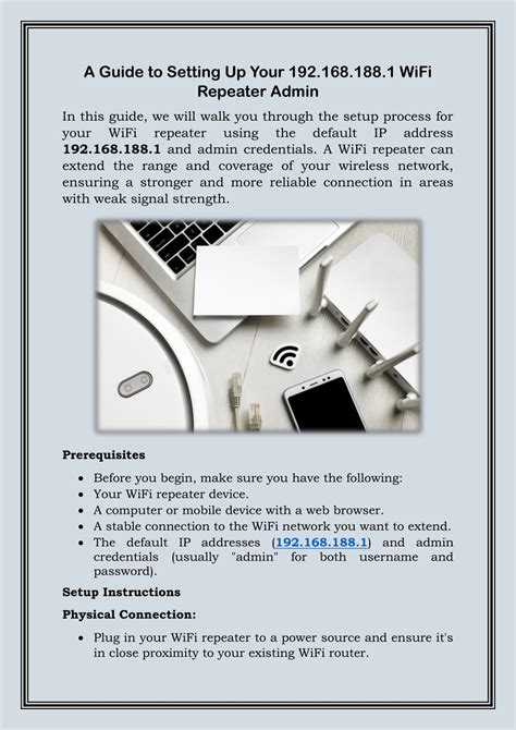 Ppt A Guide To Setting Up Your 192 168 188 1 Wifi Repeater Admin Powerpoint Presentation Id