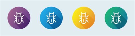 bug line icon in flat design style virus signs vector illustration